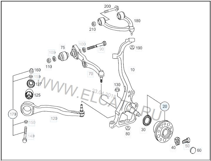 Ступичный и подшипник промежуточного вала W221 4MATIC — Mercedes-Benz S ...