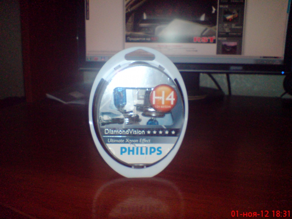 Philips Diamond Vision — Nissan Bluebird (T12/T72), 2 л, 1989 года | аксессуары | DRIVE2