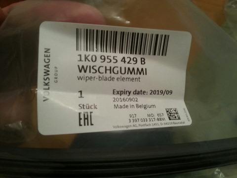 1K0955429B Резинки стеклоочистителя VAG | Запчасти на DRIVE2