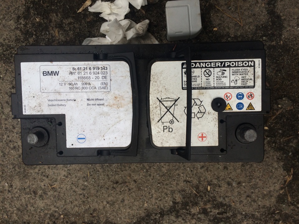 61216924023 Оригинальная акк.батарея BMW AGM BMW | Запчасти на DRIVE2