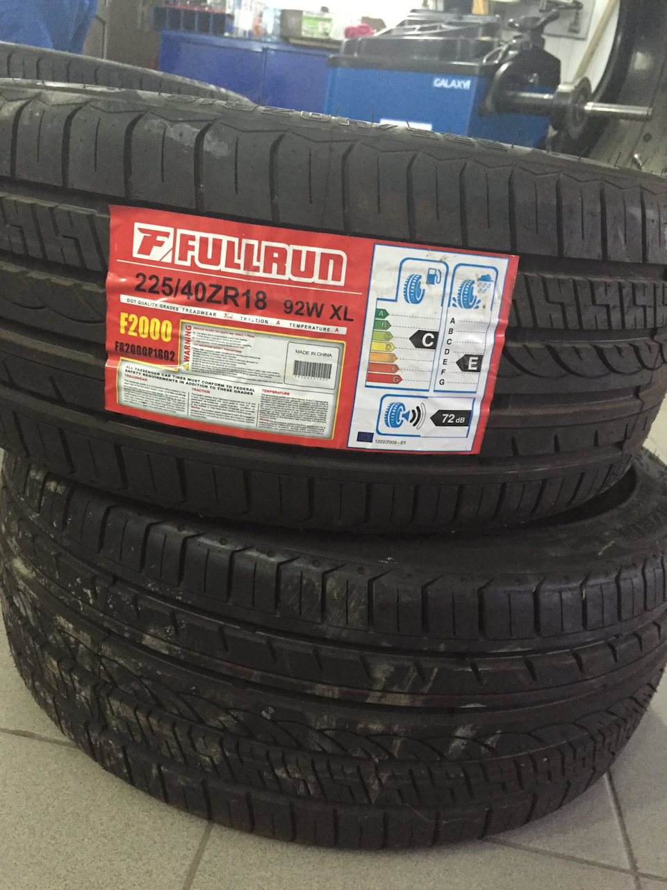 FULLRUN F2000 W 225/40/18 — Mazda 6 (2G) GH, 2 л, 2010 года | шины | DRIVE2