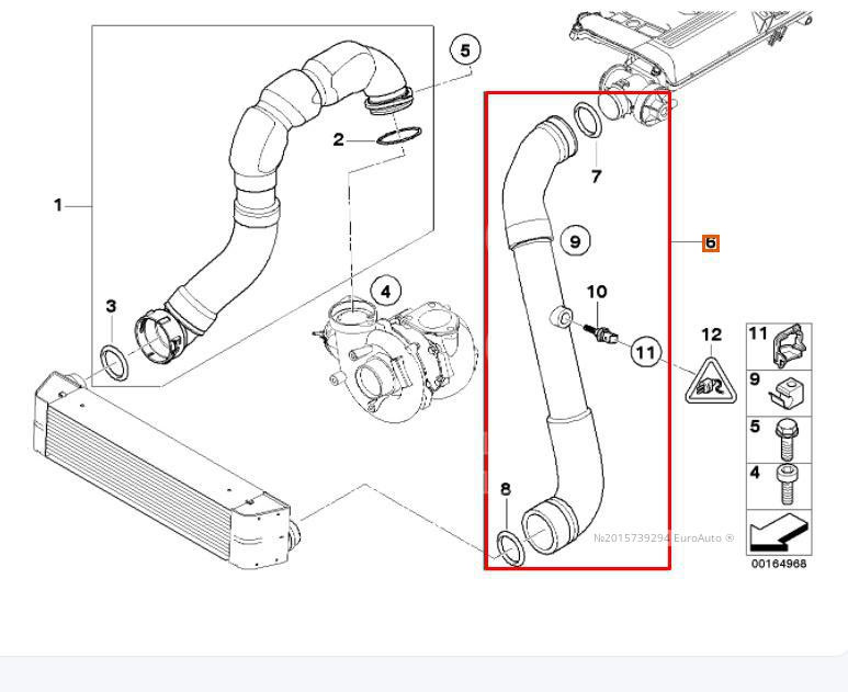 11617799395 Трубопровод наддувочного воздуха BMW | Запчасти на DRIVE2