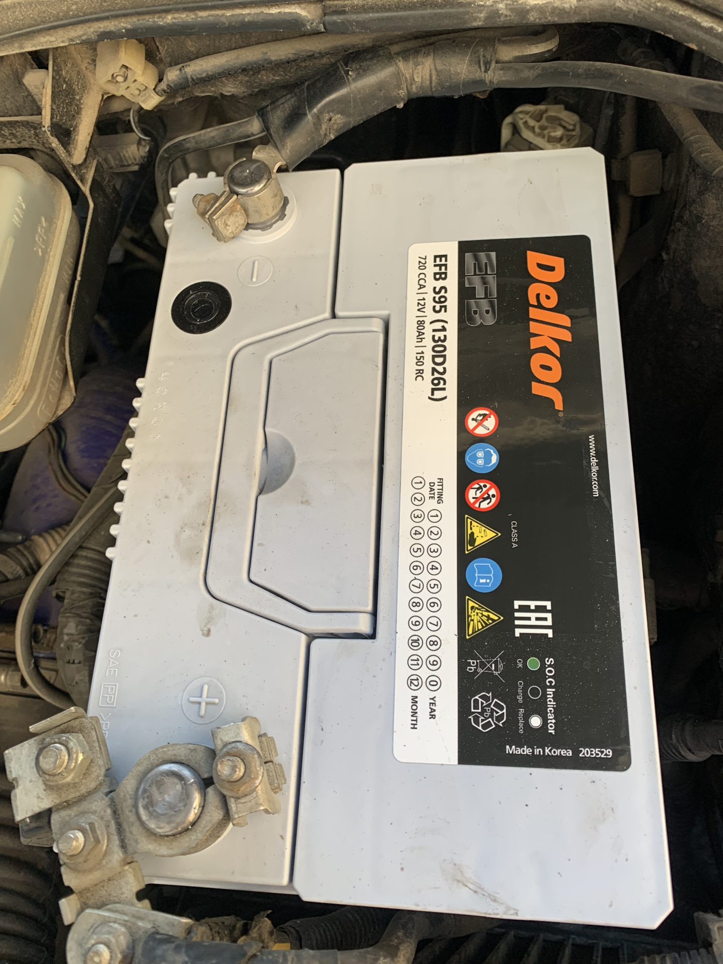 Аккумулятор Delkore EFB S95 (130D26L) — Mazda CX-7, 2,3 л, 2011 года ...