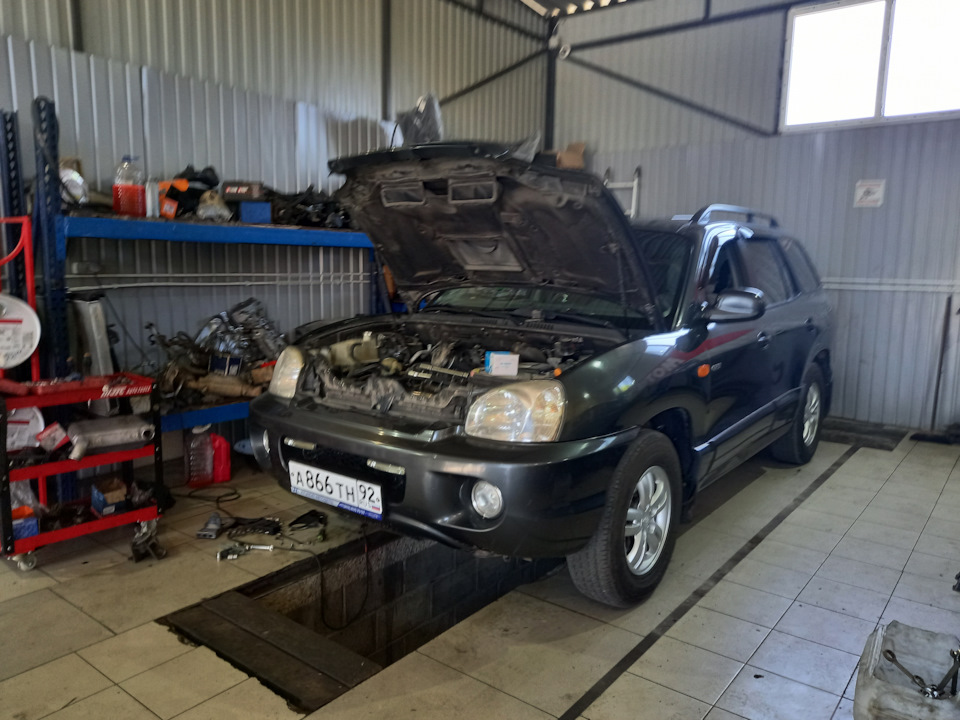 Ремень грм и тд. — Hyundai Santa Fe (1G), 2 л, 2008 года | визит на ...