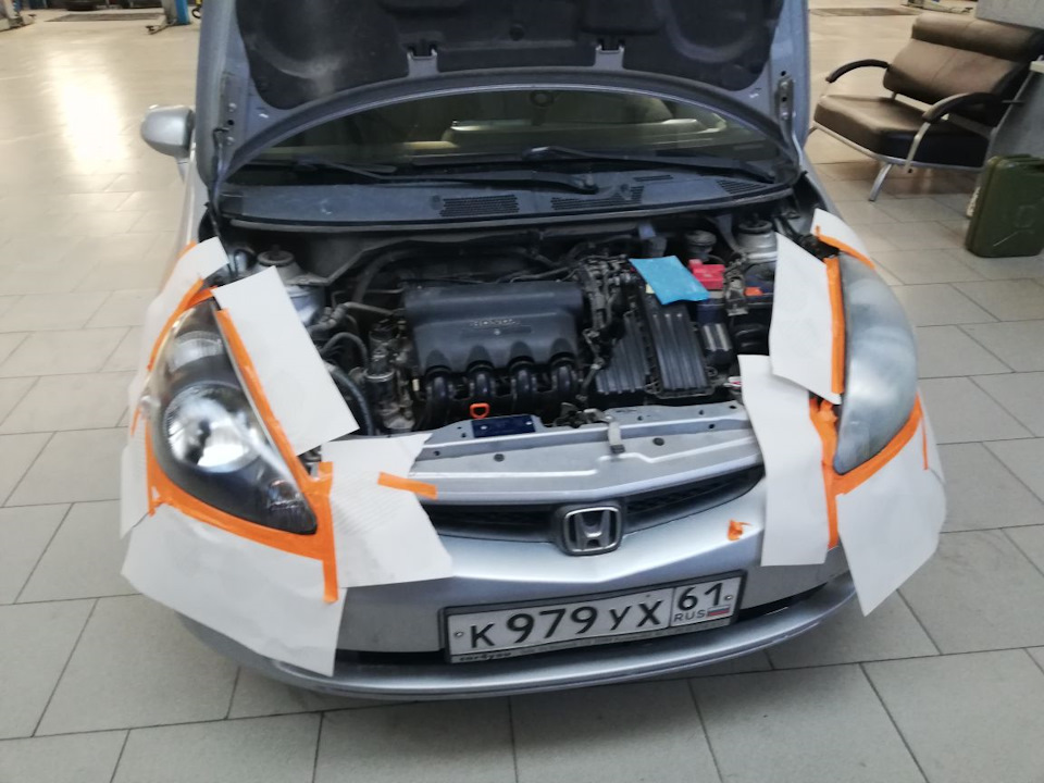 фары в лак, тонирование и диоды-стопы — Honda Jazz (1G), 1,2 л, 2002 ...
