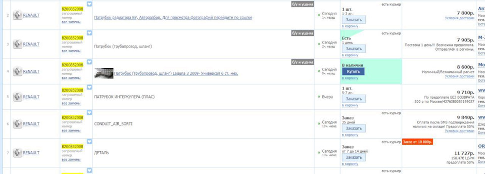 8200852008 Патрубок интеркулера RENAULT | Запчасти на DRIVE2