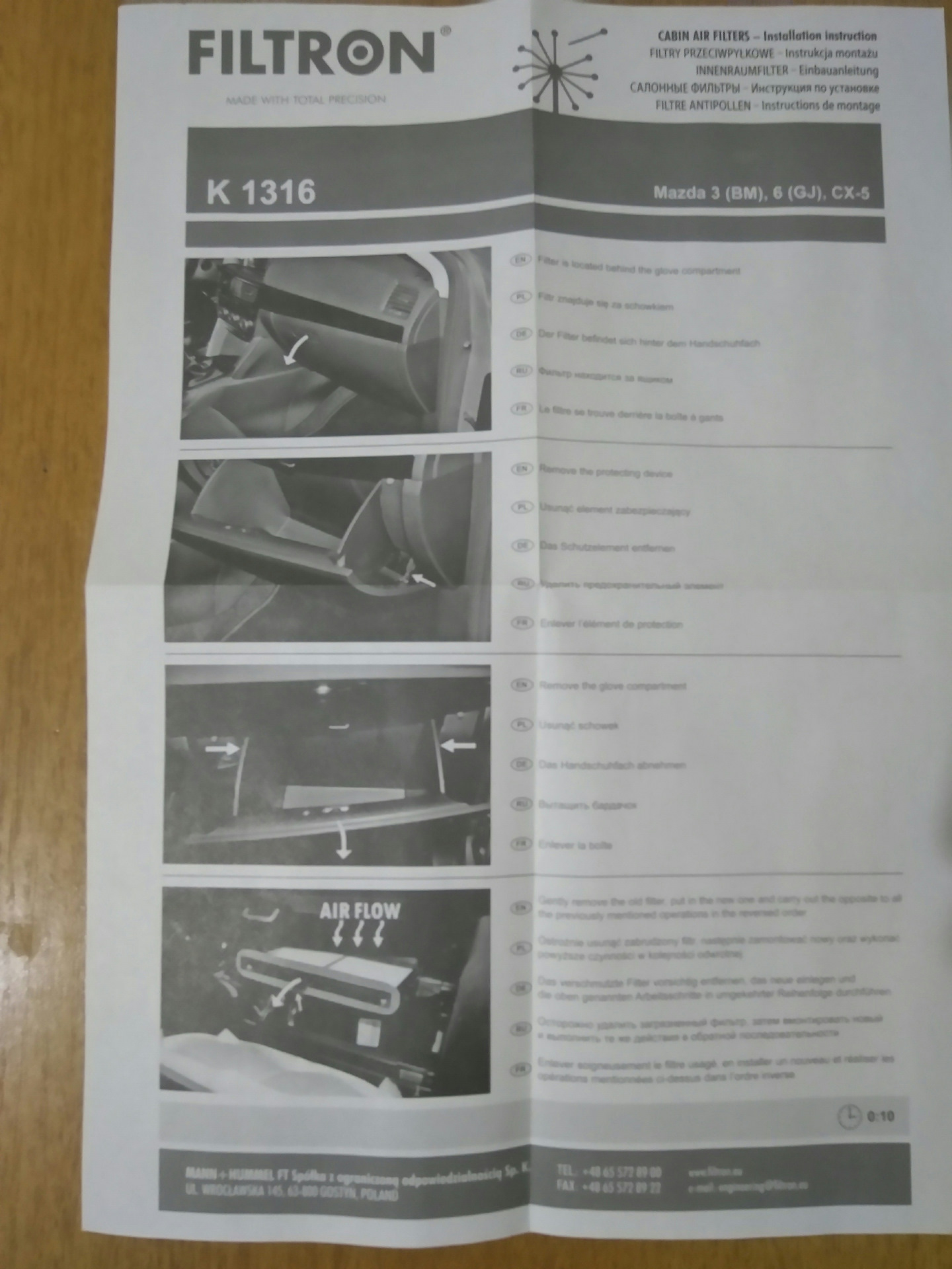 Пришли фильтра(воздушный, и салона) — Mazda 3 (3G) BM, 1,6 л, 2014 года ...