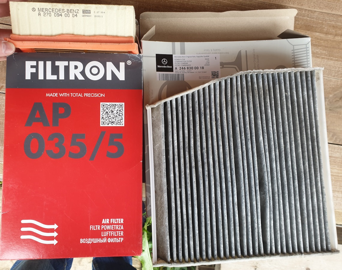 Замена воздушных фильтров, свечей зажигания, масла ДВС, ATF — Mercedes ...