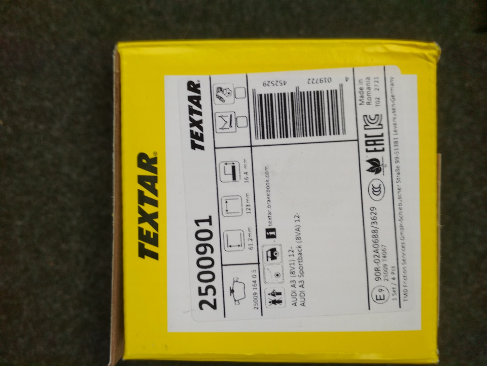 2500901 Комплект тормозных колодок. Задняя ось TEXTAR | Запчасти на DRIVE2