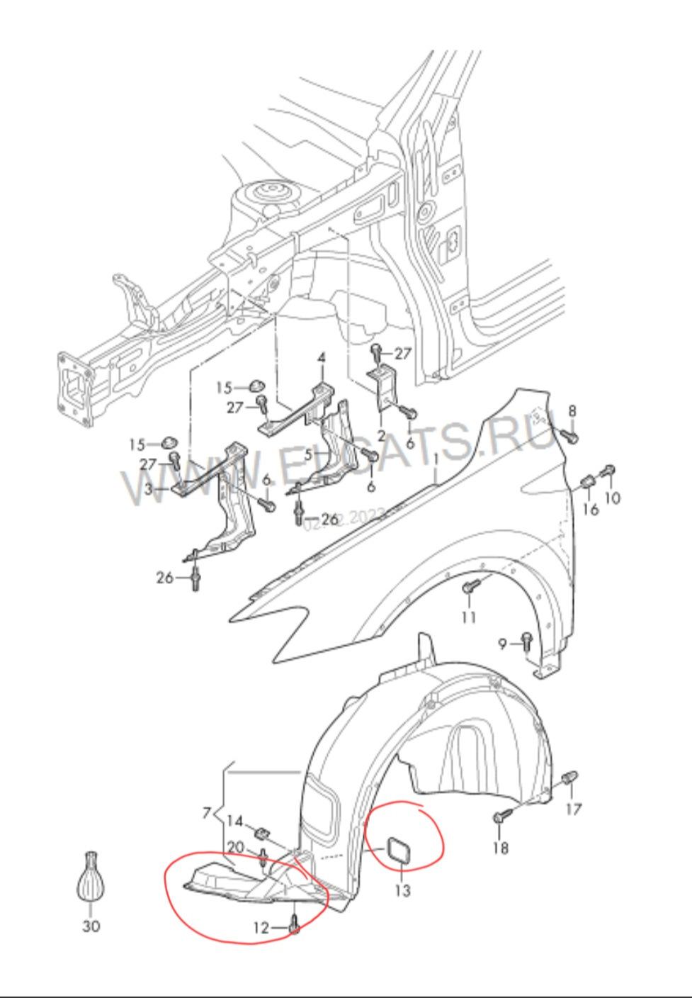 "САМЫЕ ПЕРЕДНИЕ БРЫЗГОВИКИ (СПОЙЛЕР)" ПЕРЕДНИХ АРОК — Volkswagen Tiguan ...