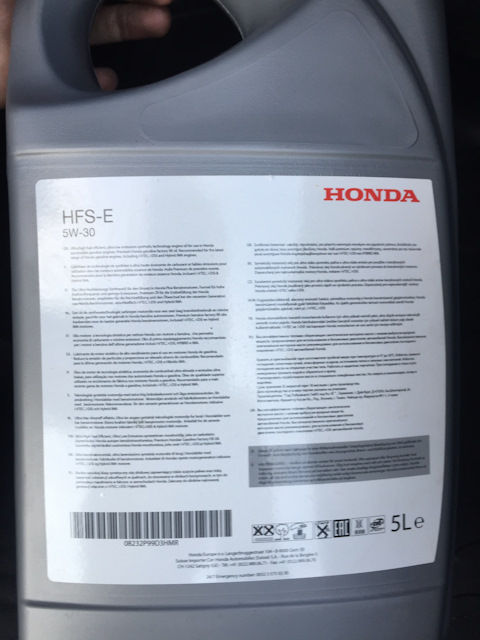 08232P99D3HMR Масло моторное синтетическое 5л 5W30 HFS-E, Европа Honda ...