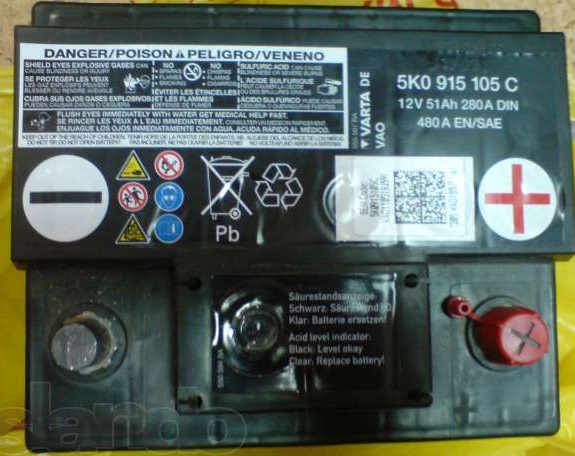5K0915105C АКБ C индик. степени заряж., с VAG | Запчасти на DRIVE2