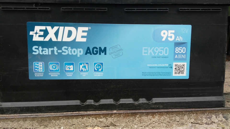 Аккумулятор Exide EK950 AGM, обзор, статьи, ссылки. — BMW 3 series ...