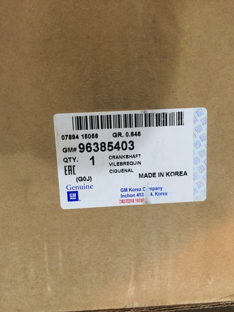 96385403 Коленчатый вал двигателя / Daewoo, Chevrolet 1.4/1.6 99~ GM ...