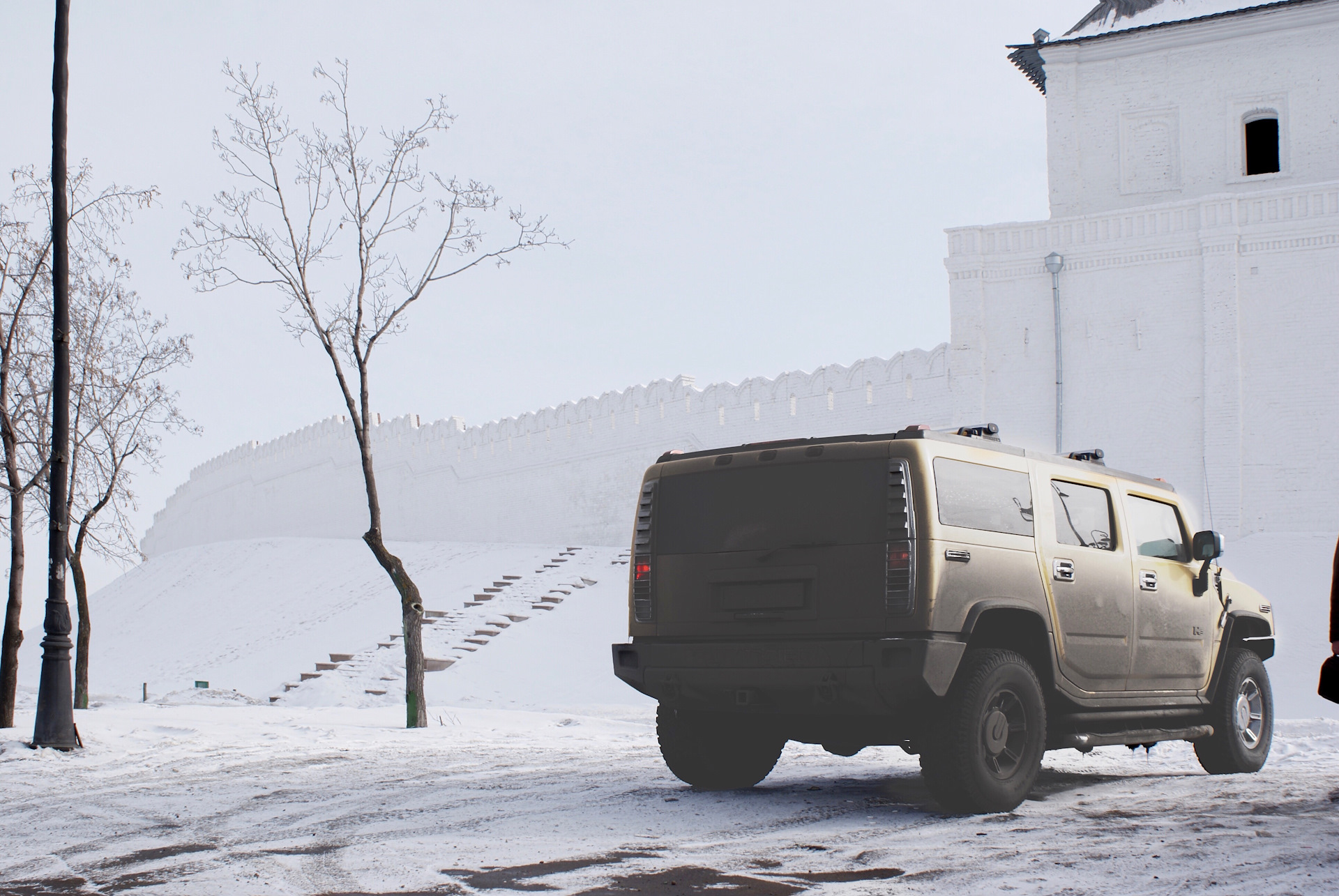 Чёрное на белом — Hummer H2, 6 л, 2005 года | фотография | DRIVE2