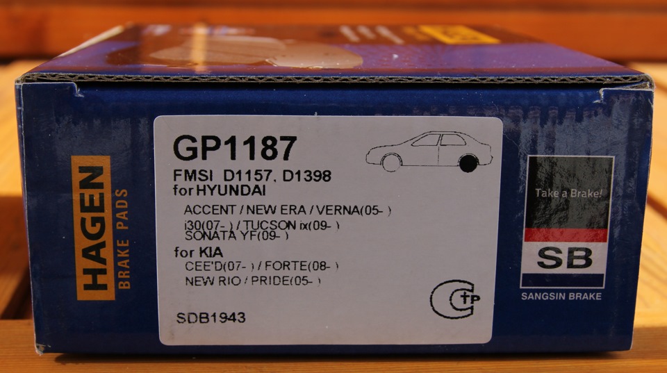 GP1187 Колодки тормозные задние SANGSIN | Запчасти на DRIVE2