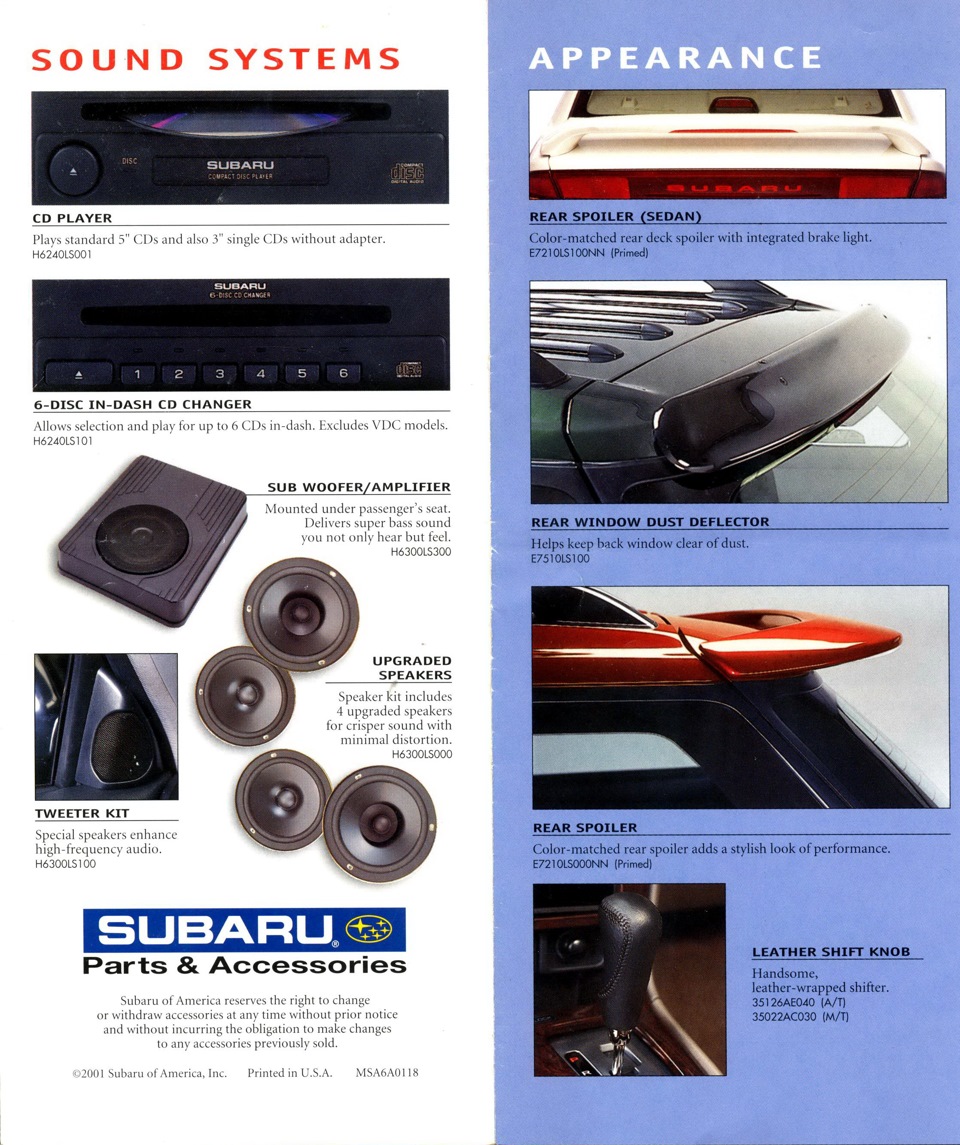 Аксессуары для "американцев" — Subaru Legacy Outback (BE/BH), 3 л, 2002 ...