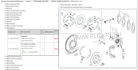 A2014230592 Пружина механизма тормозного Mercedes | Запчасти на DRIVE2
