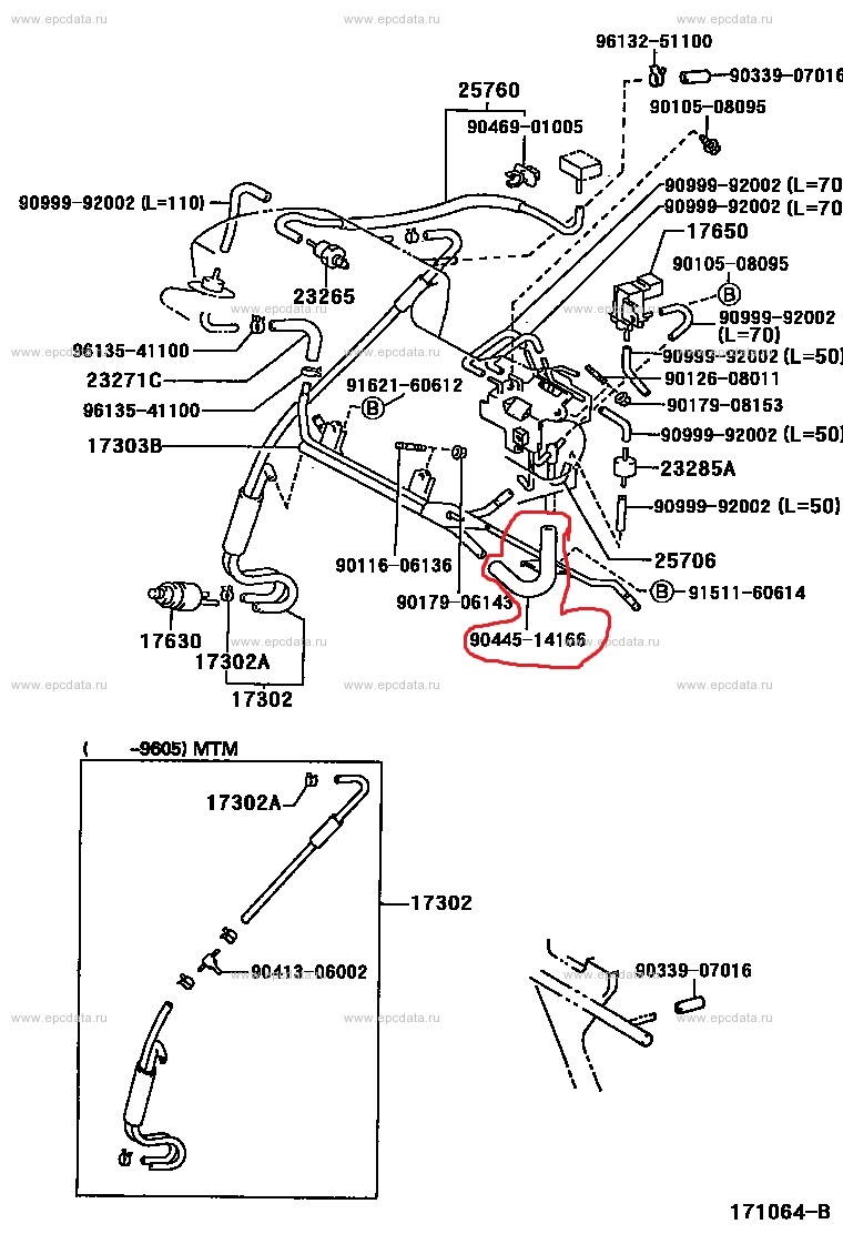 Вакумные шланги — Toyota Carib (111), 1,8 л, 1997 года | другое | DRIVE2