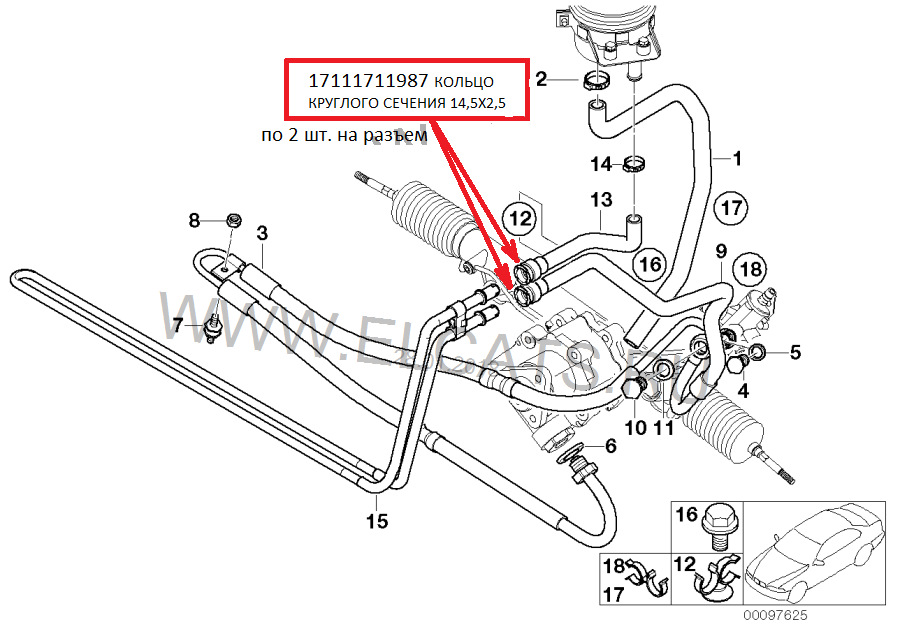 Уплотнительные кольца системы охлаждения BMW Х5 Е53 М54. — BMW X5 (E53 ...