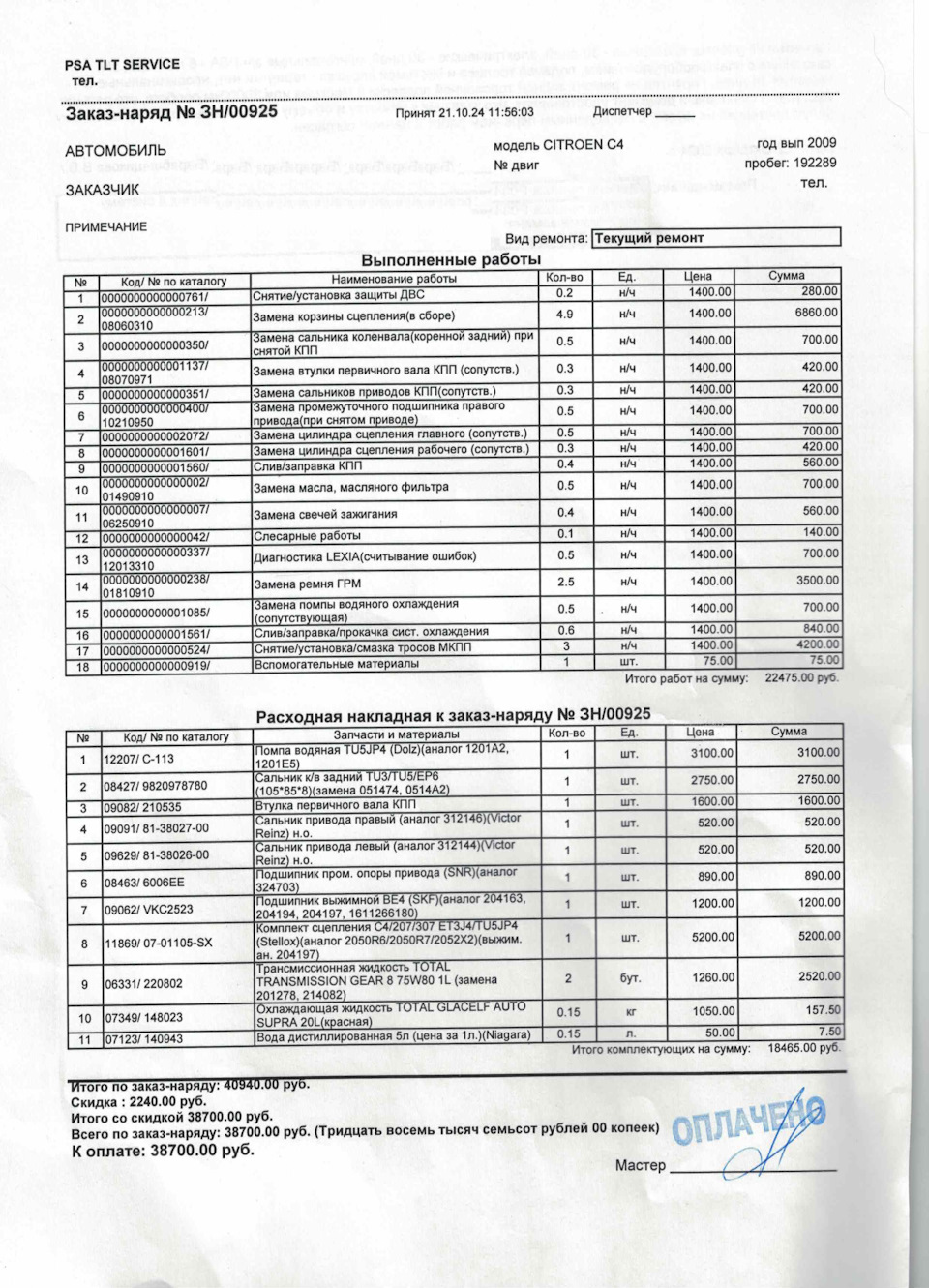 2050R7 Комплект сцепления Peugeot Citroen | Запчасти на DRIVE2