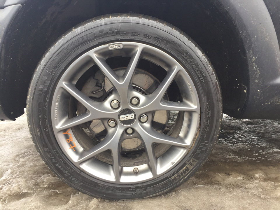 BBS SR R17 7.5j 5x108 ET45 matt grau — Volvo XC70 II, 2,4 л, 2004 года | колёсные диски | DRIVE2