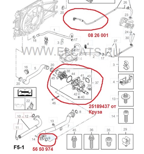 5650974 Прокладка трубки к маслянному термостату GM | Запчасти на DRIVE2