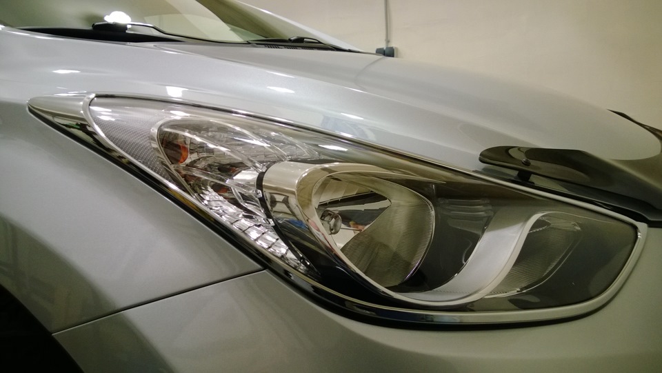 Хром-"практика". ч.3. Фары. — Hyundai Elantra (5G), 1,6 л, 2012 года ...
