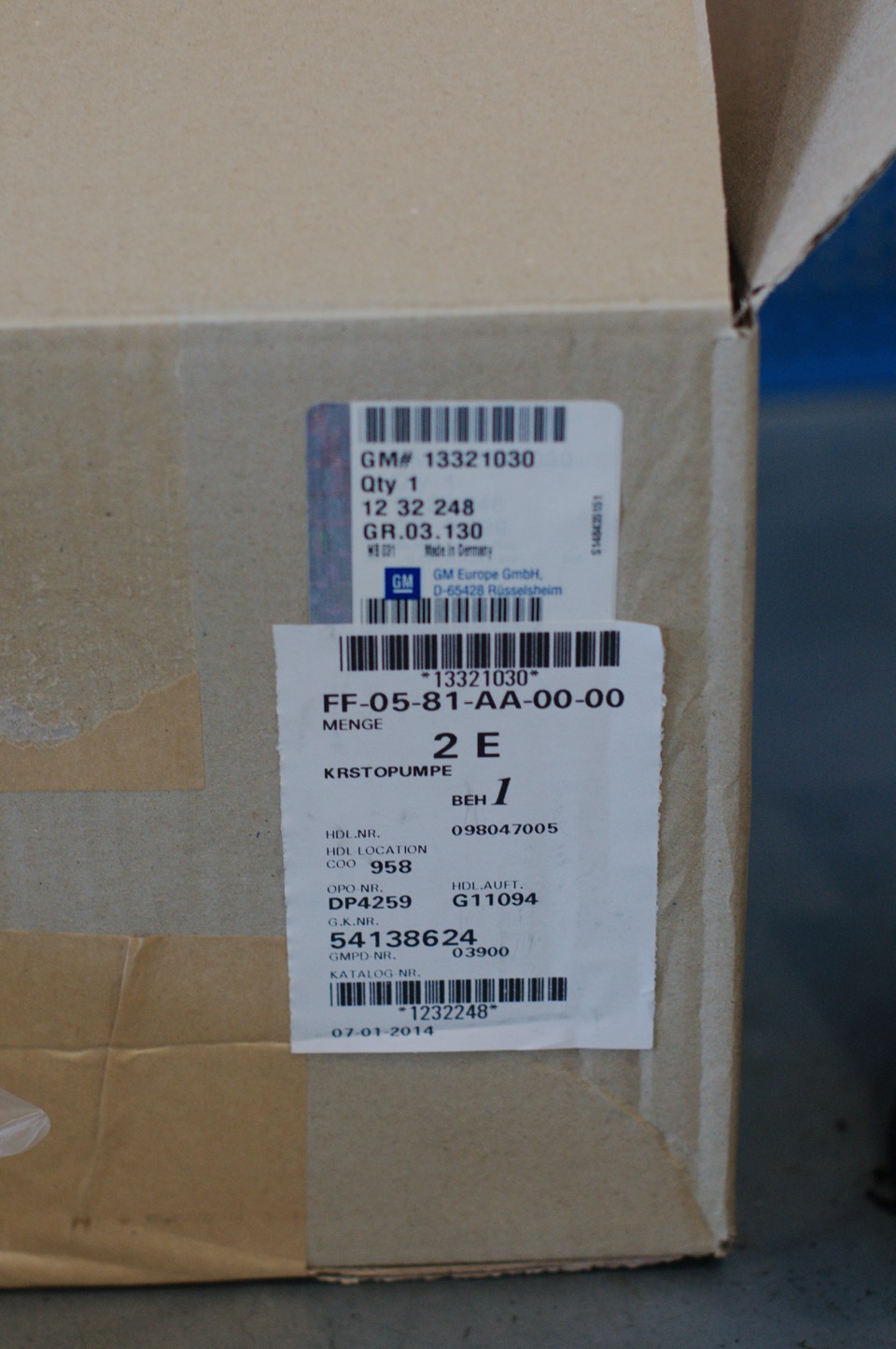 1232248 Бензонасос электрический с датчиком уровня топлива / Astra-J ...