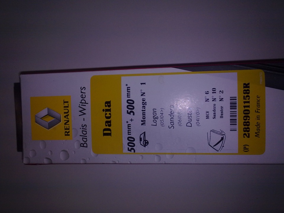 288901158R Комплект щеток стеклоочистителя RENAULT | Запчасти на DRIVE2