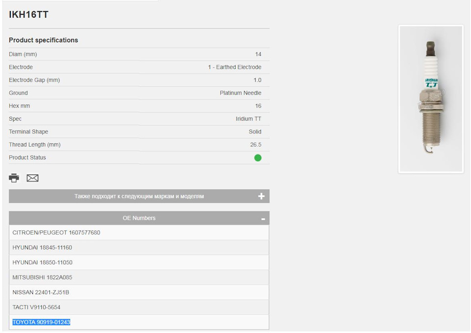 1822A085 Свеча зажигания Mitsubishi | Запчасти на DRIVE2