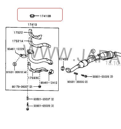 9090105020 Болт крепежный приемной трубы глушителя TOYOTA TOYOTA LEXUS ...
