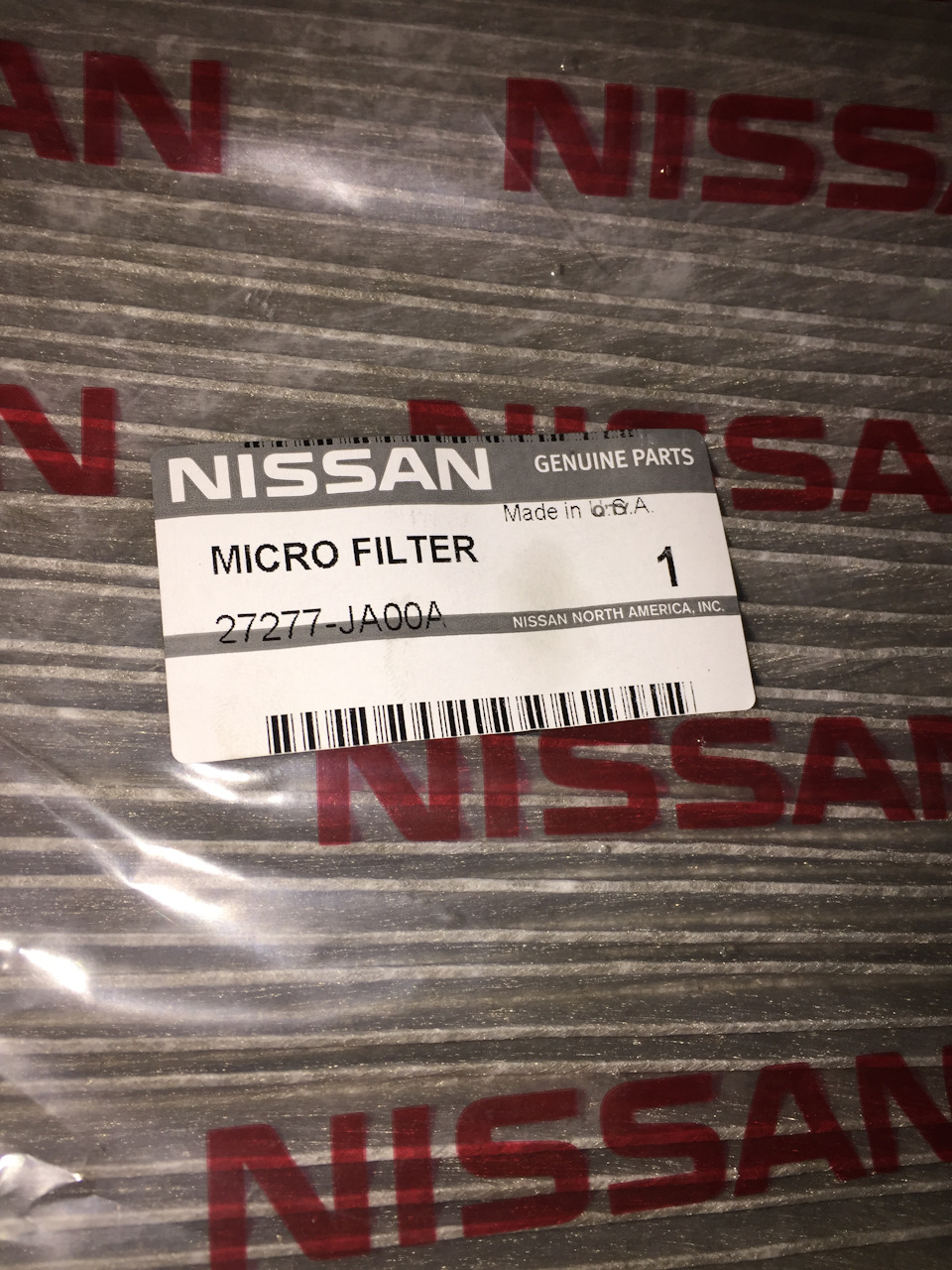 27277JA00A Салонный фильтр NISSAN INFINITI | Запчасти на DRIVE2