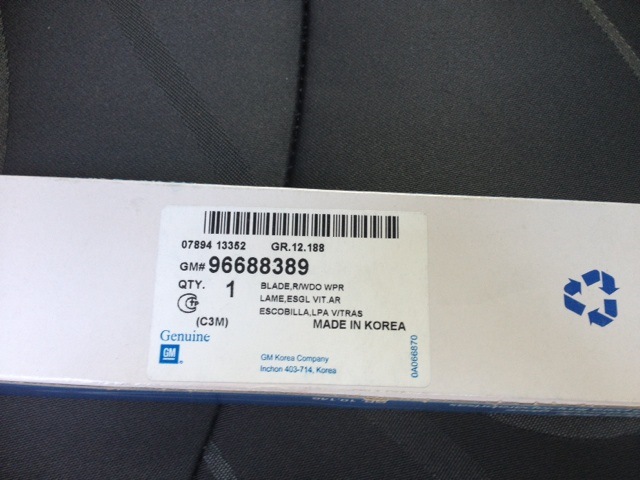 96688389 Щетка стеклоочистителя GM | Запчасти на DRIVE2