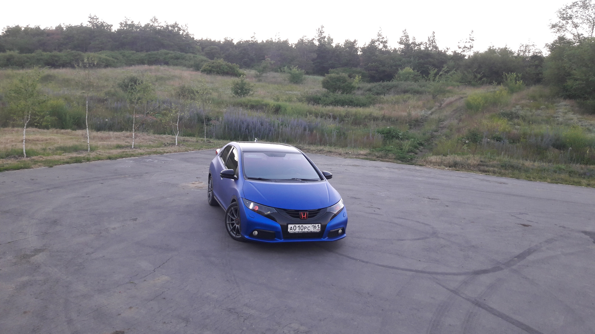 Оклейка авто в синий матовый хром — Honda Civic 5D (9G), 1,8 л, 2012 ...