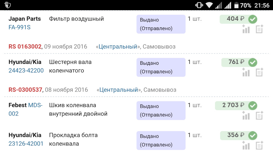 Дополнение к записи о восстановлении скакуна с номерами запчастей и ...