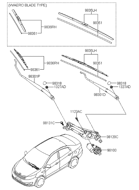 983601R100 Щетка стеклоочистителя KIA HYUNDAI | Запчасти на DRIVE2