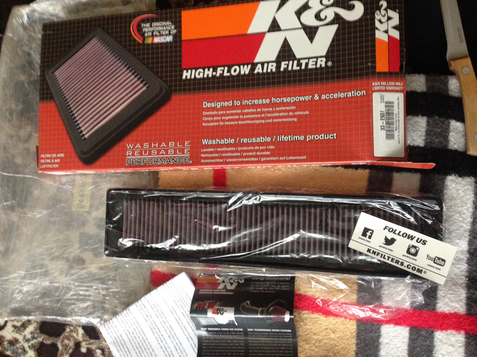 K&N High-Flow Air Filter в штатное место — Citroen C4 (1G), 1,6 л, 2005 ...