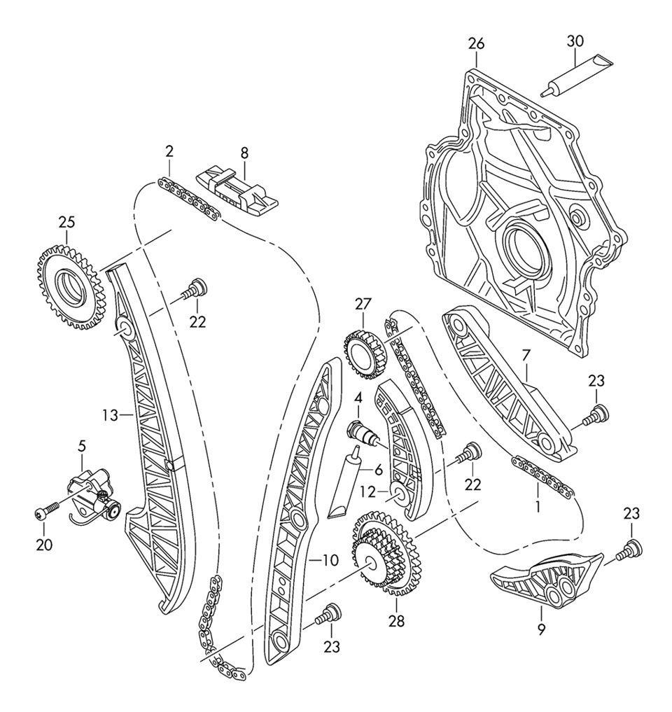 Замена цепи ГРМ, подготовка — Skoda Octavia A5 Mk2, 1,8 л, 2011 года ...