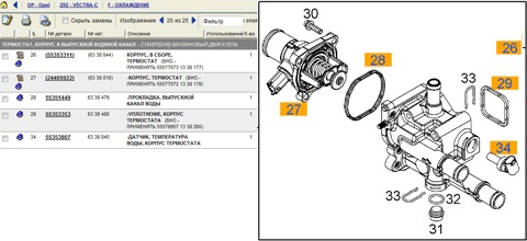 55577072 Термостат, охлаждающая жидкость GM | Запчасти на DRIVE2
