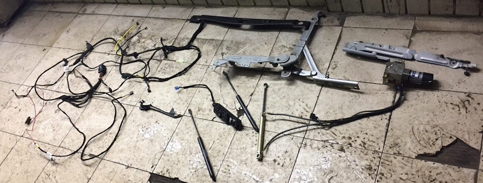 Электро-гидравлический багажник w220 ч.1 механическая установка ...