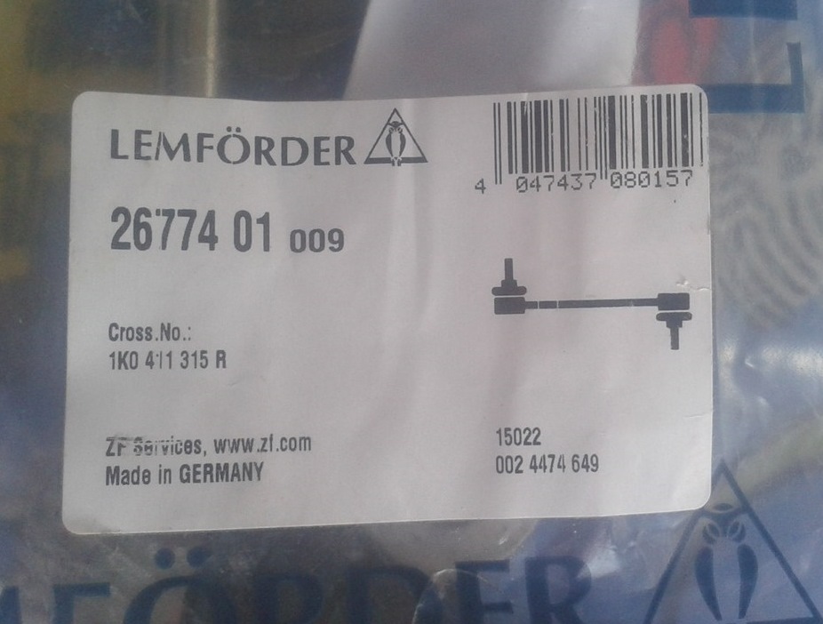 2677401 Тяга (стойка) стабилизатора LEMFORDER | Запчасти на DRIVE2