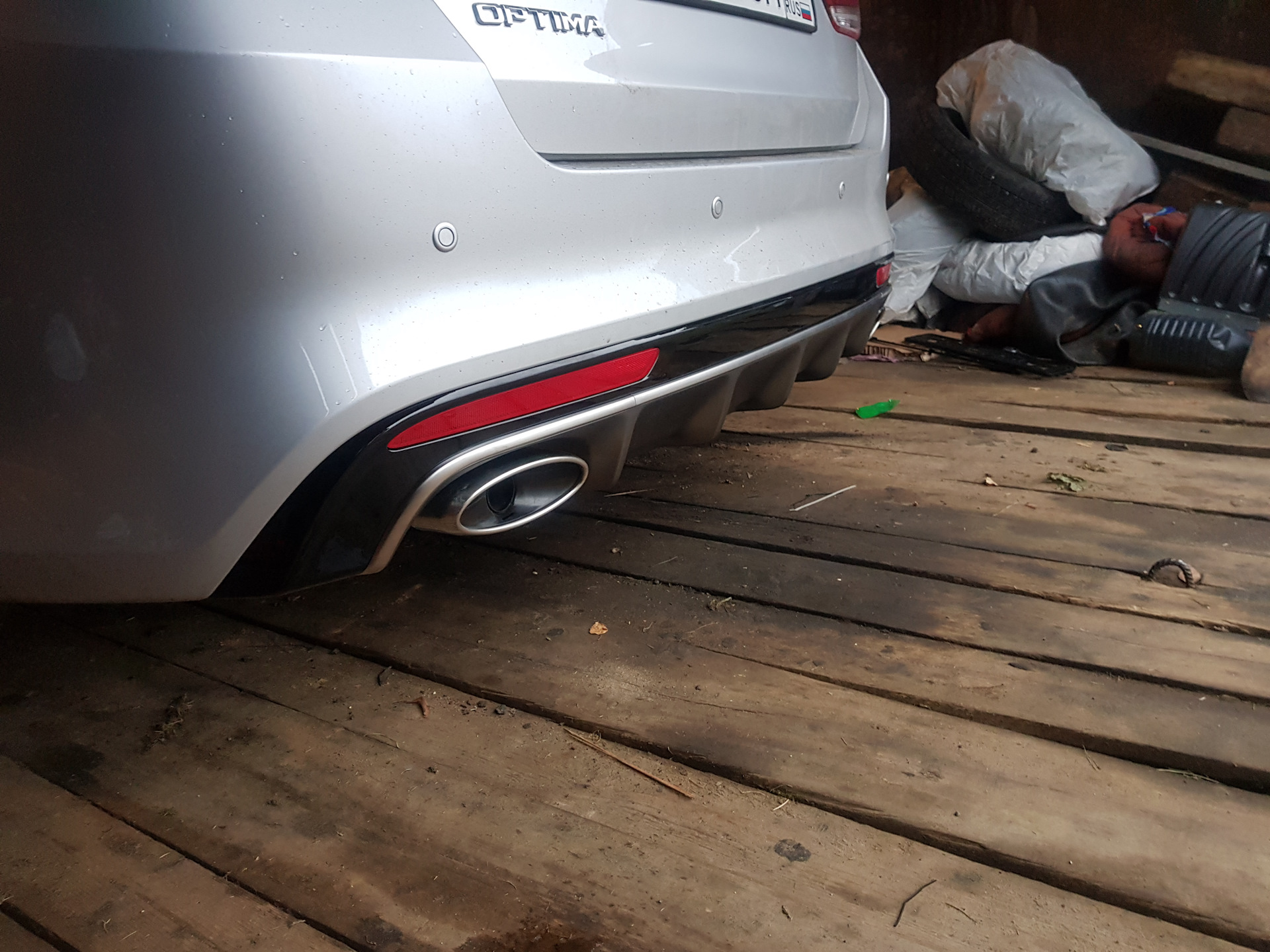 Двойной выхлоп + диффузор от GT — KIA Optima (4G), 2 л, 2016 года ...