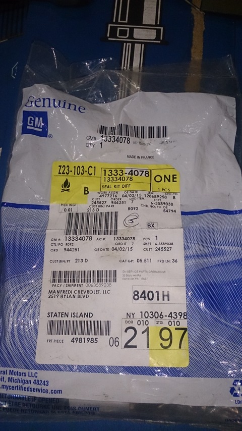 13334078 комплект прокладок дифференциала GM | Запчасти на DRIVE2