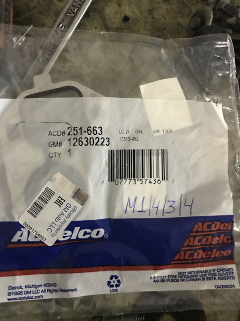 12630223 прокладка насоса охлаждающей жидкости GM | Запчасти на DRIVE2