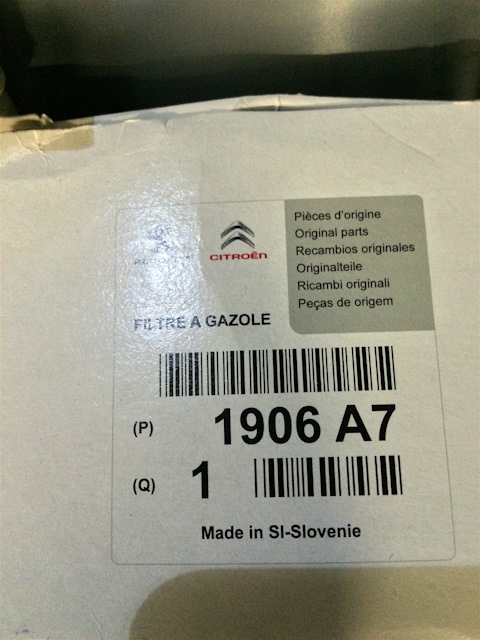 1906A7 Фильтр топлвный дизель Peugeot Citroen | Запчасти на DRIVE2