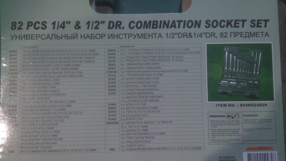 Новый наборчик JONNEWAY S04H52482S — DRIVE2