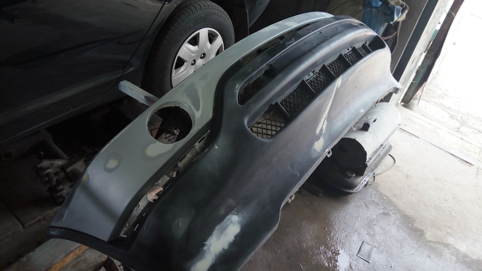 Покраска переднего бампера — BMW X5 (E53), 3 л, 2002 года | кузовной ...