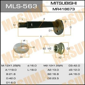 MR418673 болт развальный mitsubishi pajero/montero (00-06) Mitsubishi ...