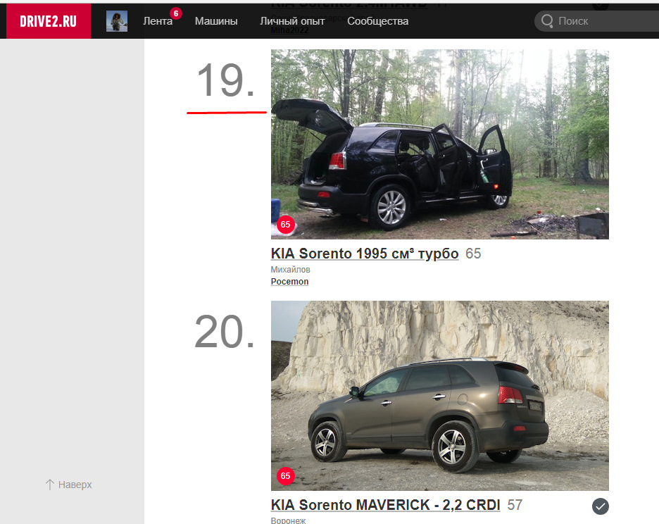 Неожиданно, Сорька попал в Топ машин › KIA › Sorento › — KIA Sorento (2G), 2 л, 2011 года ...